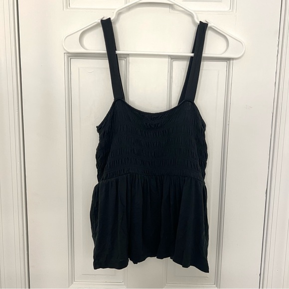 American Eagle Outfitters | Tops | American Eagle Smocked Tank Top Blouse Peplum Hem Square Neck ...